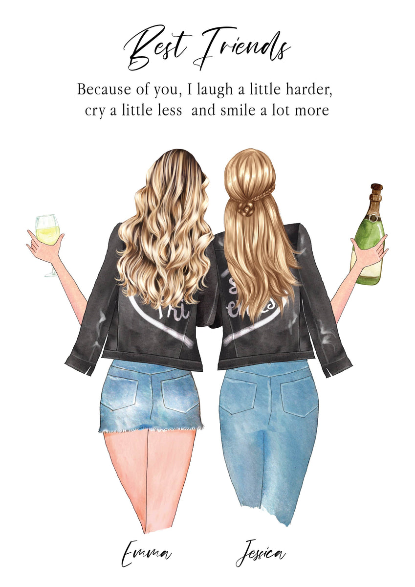 Best friend print, bestie print, Best friend, friend, Friendship print ...